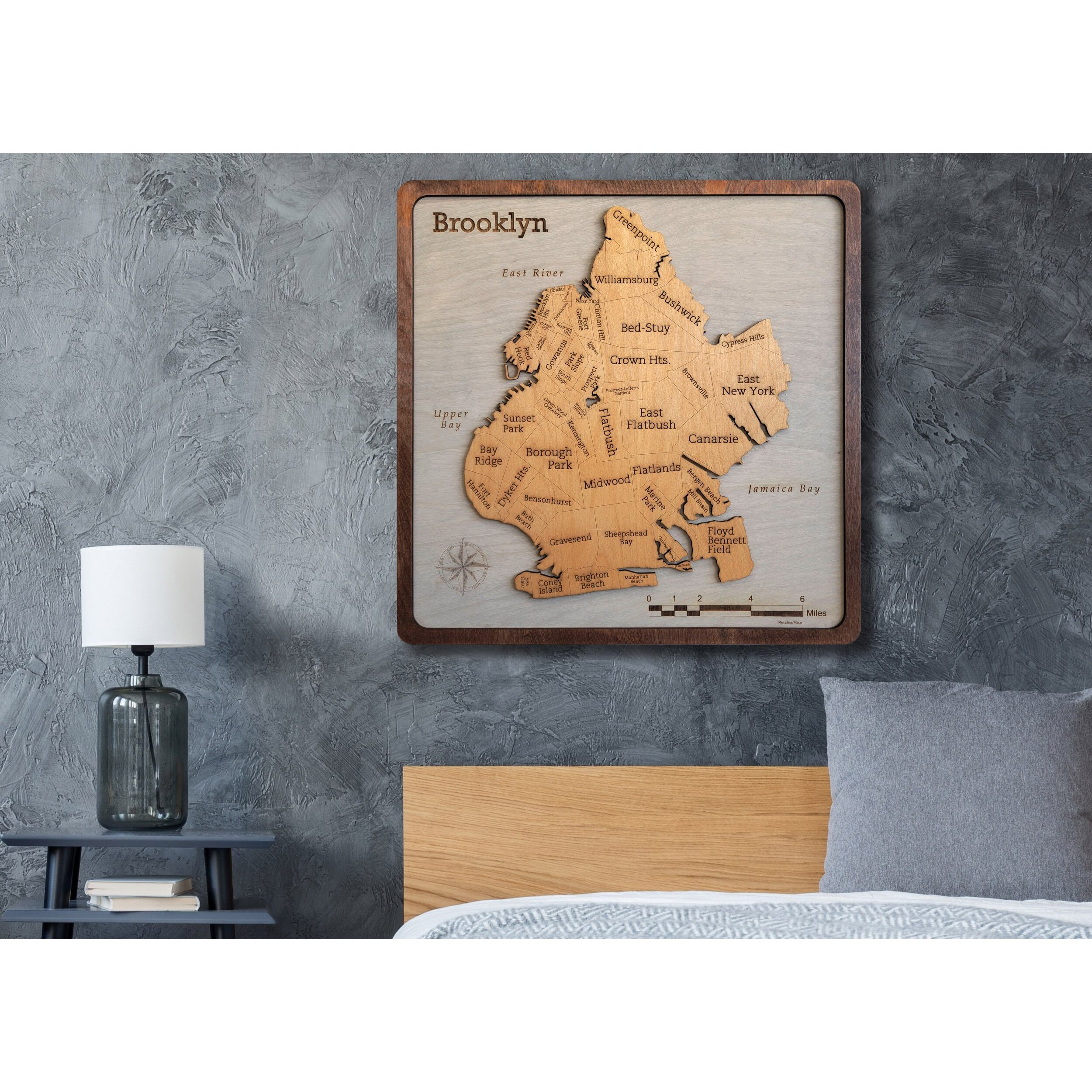 Astoria, NY – Neighborhood Wood Block Map – Meridian Maps