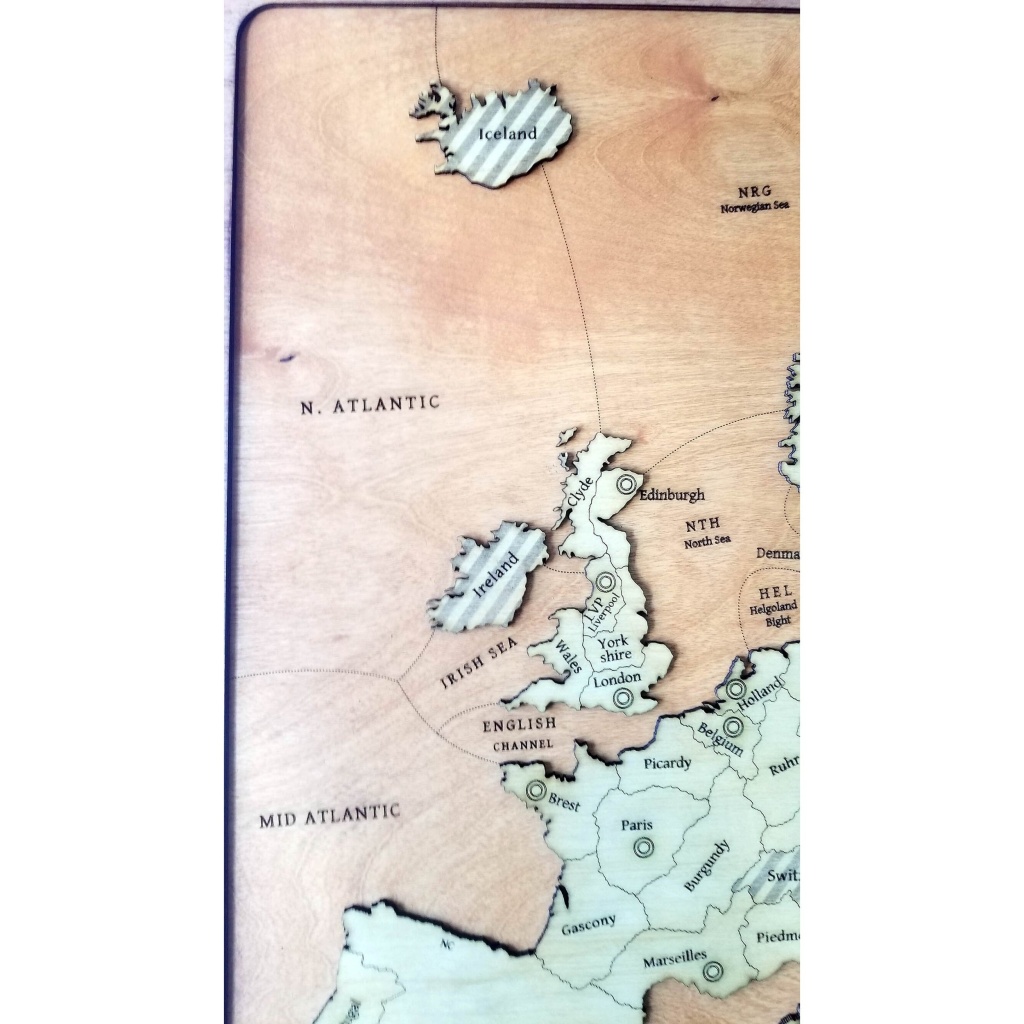 Diplomacy Game, Historical Europe Wood Map – Meridian Maps