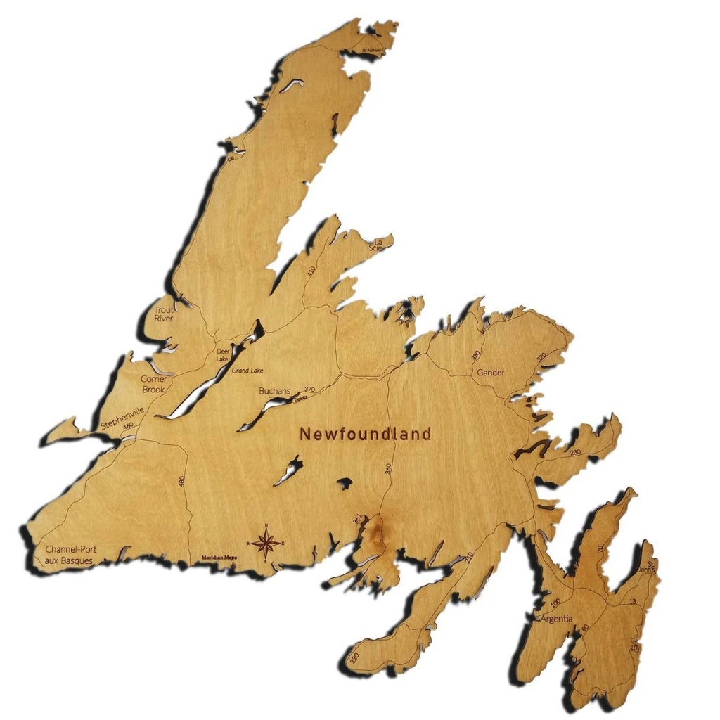 Newfoundland Island Wood Map – Meridian Maps