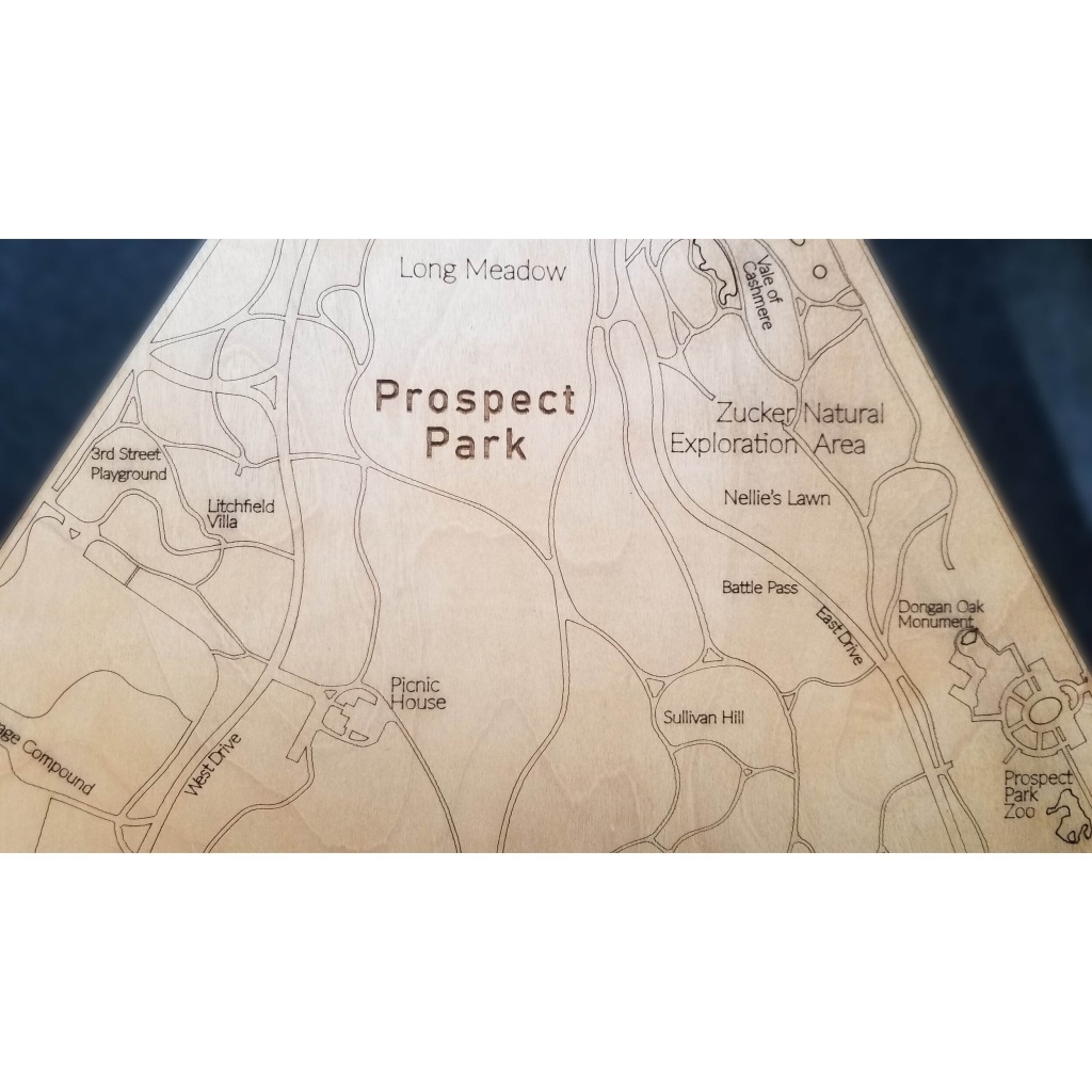 Prospect Park, Brooklyn Wood Map – Meridian Maps